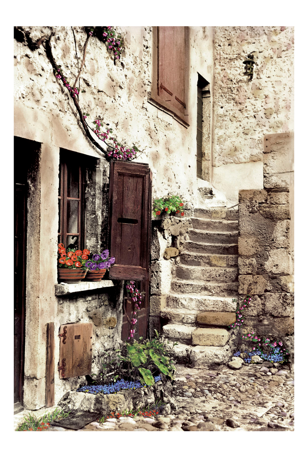 Village Steps By Martin Roberts Print Framing Doctor